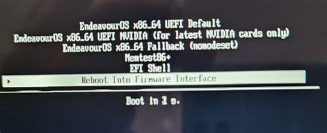 Systemd Boot Reboot Into Firmware Long Standing Issue Endeavouros Installation Endeavouros