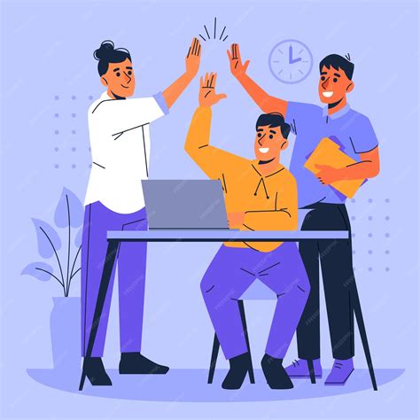 남성 팀 일러스트 무료 벡터