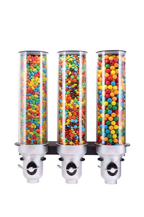 Idm Candy Dispenser H30 Ff Triple Wall Mounted Candy Dispenser 4 5 Liter Capacity Silver