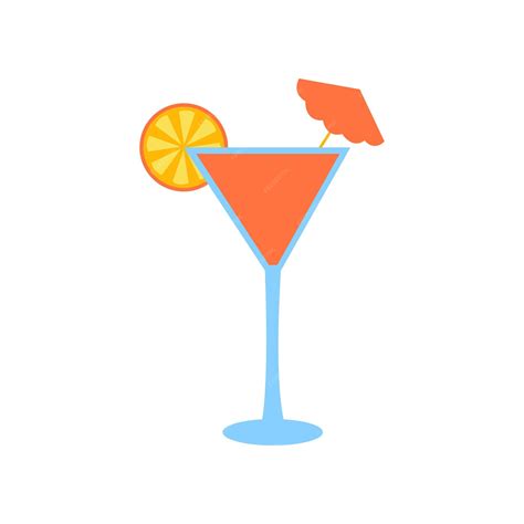 Premium Vector Orange Summer Cocktail Refreshing Sweet Cocktail