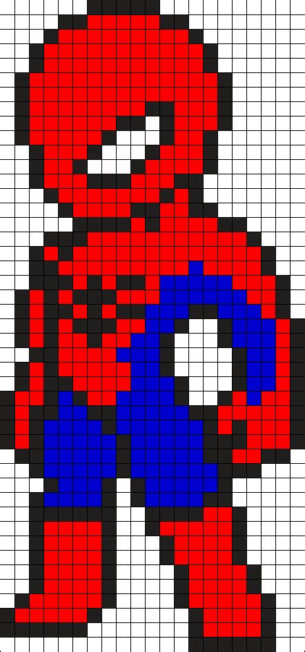 Easy Pixel Art Grid Spider Man Perler Bead Door Hangers Hama Beads
