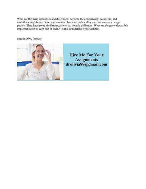 What Are The Main Similarties And Differences Between The Concurrency Pdf