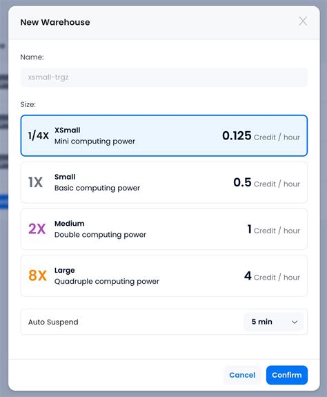 databend on twitter databendcloud has launched the x small warehouse with 0 125 hour load