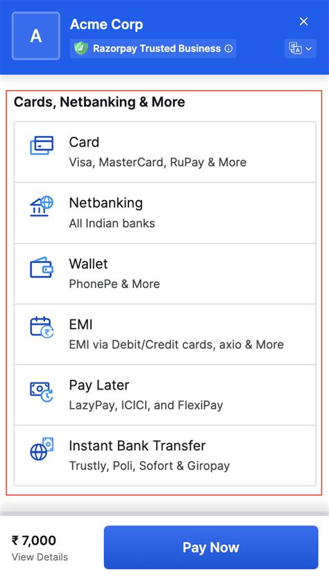 Sample Codes Razorpay Docs