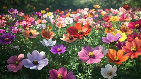 Realistic Floral Landscape Featuring Leaves And Branches In High