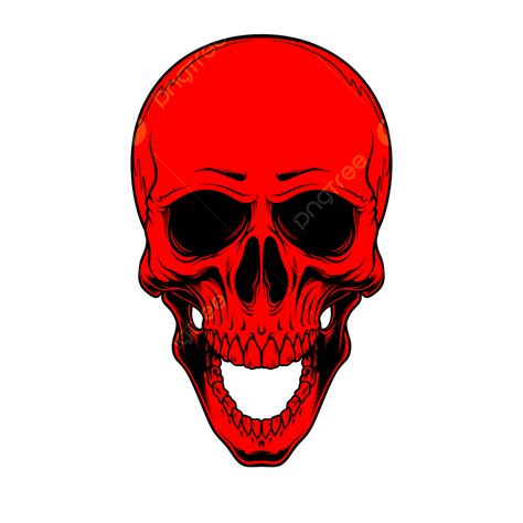 붉은 해골 머리 두개골 해골 머리 악마 Png 일러스트 및 Psd 이미지 무료 다운로드 Pngtree
