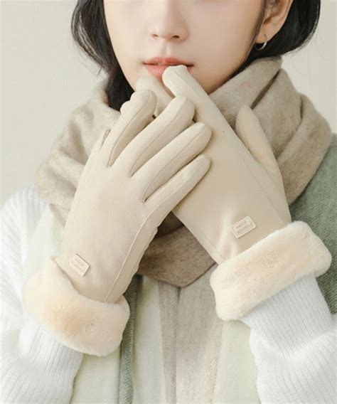 여성 여자 벨벳 스웨이드 울 니트 장갑 겨울 터치 장갑 털장갑 에이블리