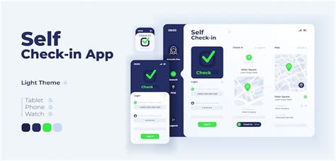 Premium Vector Self Check In App Screen Adaptive Design Template