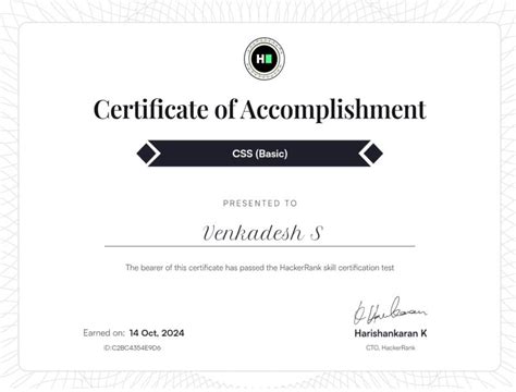 Venkadesh S On Linkedin Css Certification Webdevelopment