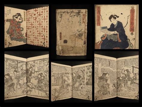 1862 Japanese Woodblock Print Shaka Hasso Demons Yokai Samurai Color Illustrated