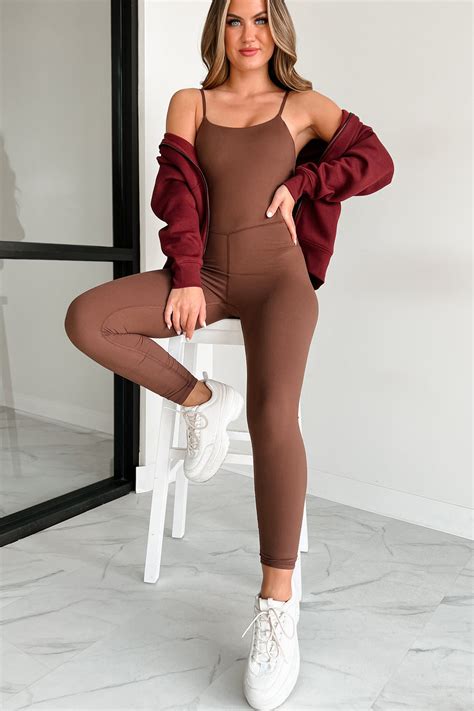 Winners Never Quit Fitted Cami Jumpsuit Java · Nanamacs