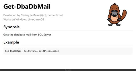 Dbatools Docs Get DbaDbMail