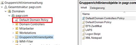 Default Domain Policy Domain Controllers Policy Mit Dcgpofix Auf Die