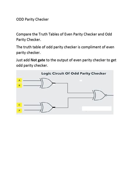Odd Parity Checker Pdf