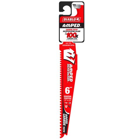 Diablo Amped™ Demo Demon™ Carbide Teeth Reciprocating Saw Blade For General Purpose Cuts 6 6 9
