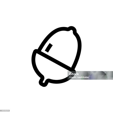 도토리 과일 라인 아이콘 디자인 픽셀 완벽 편집 가능한 스트로크 로고 기호 기호 과일 나무 나무 계절 검은색에 대한 스톡 벡터 아트 및 기타 이미지 Istock