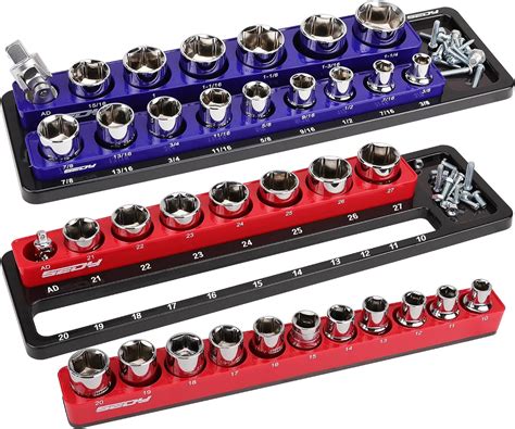 Amazon Com Magnetic Socket Holder Organizer Set Detachable Drive Sockets Storage Tray