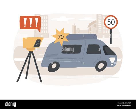 Speed Control Isolated Concept Vector Illustration Road Police Radar