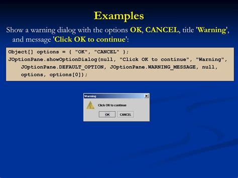 Ppt Joptionpane Class Powerpoint Presentation Free Download Id636391