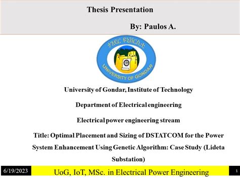 Optimal Placement And Sizing Of Dstatcom For The Power System Enhancement Using Genetic