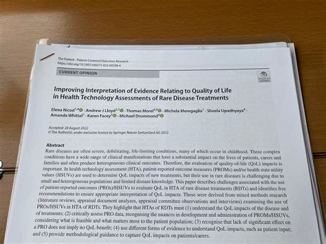 Apaperaday Improving Interpretation Of Evidence Relating To Quality Of Life In Health