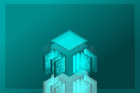 Data Center Isometric Icon Database And Cloud Data Storage Concept Pcb Slot Server Room