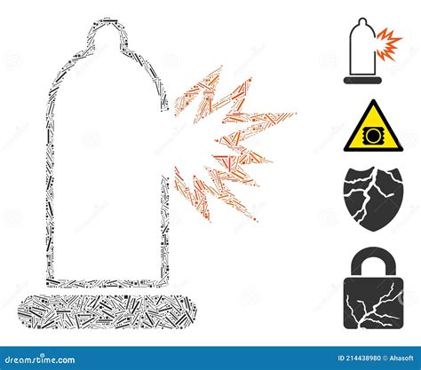 Hatch Condom Damage Icon Vector Mosaic Stock Vector Illustration Of