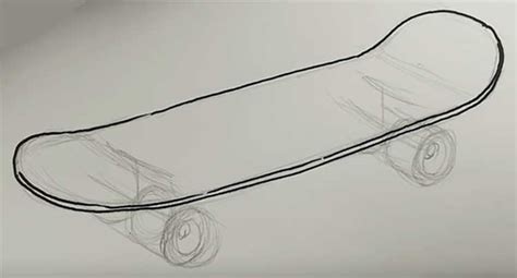 Skateboard Drawing Trippy Easy Sketch And Step By Step
