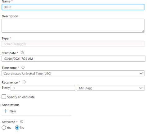Azure Datafactory Start End Time Of Schedule Pipelines Stack Overflow