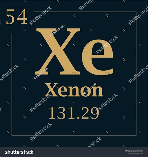 Symbol Element Xenon Atomic Mass Number Stock Vector Royalty Free