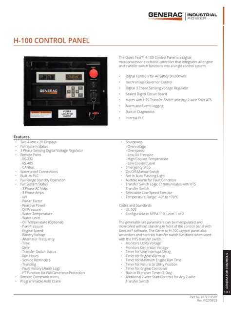 H 100 Control Panel Pdf Programmable Logic Controller Switch