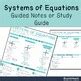 Systems Of Equations Reference Sheet Notes By BuyNomials TpT