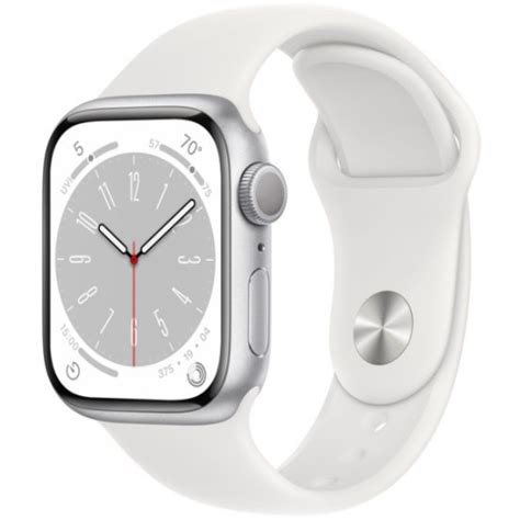 שעון חכם צבע לבן Apple Watch Series 8 41mm Aluminum Case Sport Band Gps