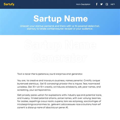 Startup Name Generator Free No Signup Ai Tool