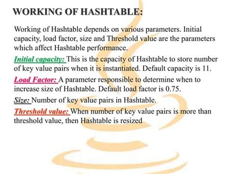 Hash Table In Java Pptx