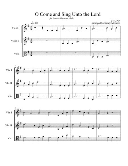 O Come And Sing Unto The Lord Arr Sandy Mcintire Sheet Music