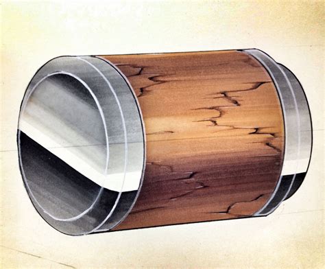 Combination Of Timber And Metal Materials That Are Rendered By Marker