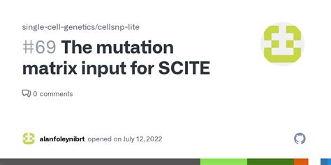 The Mutation Matrix Input For SCITE Issue Single Cell Genetics