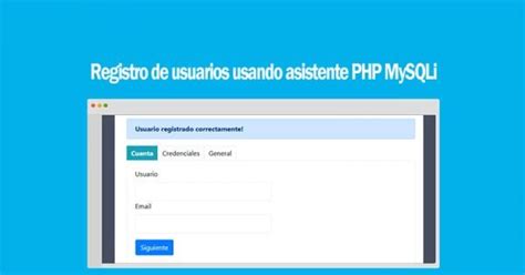 Registro De Usuarios Usando Asistente PHP MySQLi BaulPHP