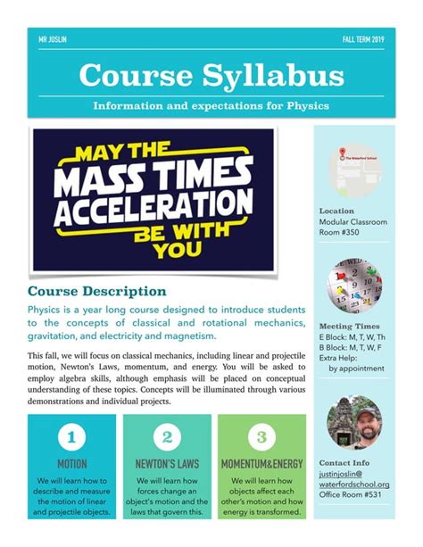 Physics Syllabus Fall 2019 Pdf