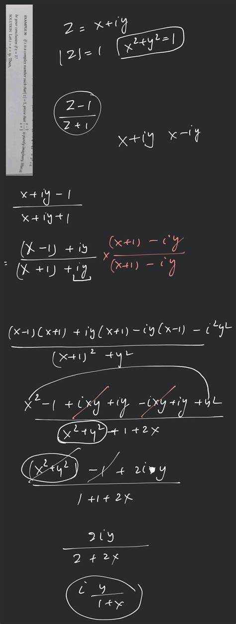 EXAMPLE If Z Is A Complex Number Such That Z Prove That Z Z I