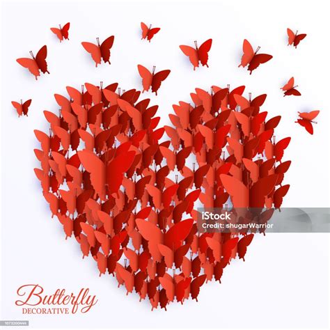 발렌타인 데이 배경 개념에 아름 다운 화려한 나비 심장 벡터 일러스트 레이 션 디자인입니다 웹사이트와 모바일 기기에 대 한 서식 파일 사랑에 대한 스톡 벡터 아트 및 기타