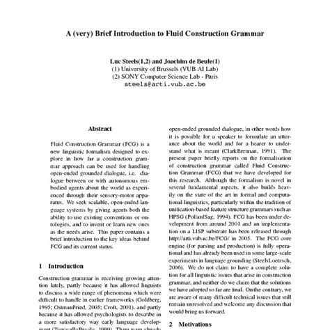 A Very Brief Introduction To Fluid Construction Grammar Acl Anthology
