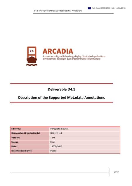 Description Of The Supported Metadata Annotations Pdf