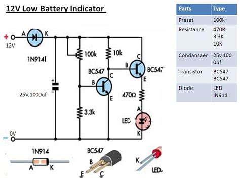 Technical View 12v Battery Low Indicator