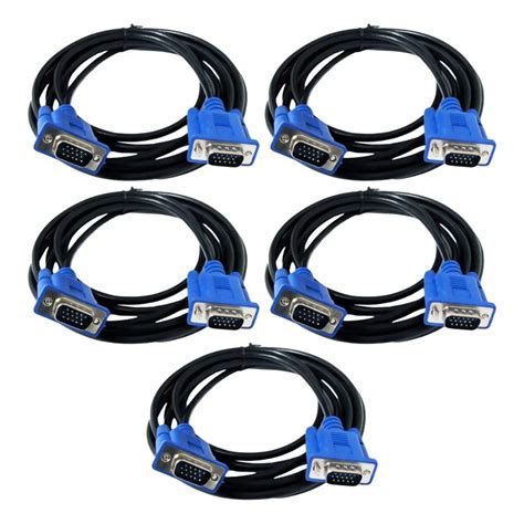 Kit 5 Cabos Vga 15 Mts Monitor Projetor Lcd Pc Tv Projetor 15 Metros Shopee Brasil