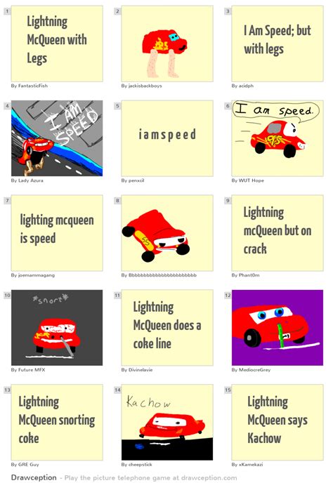 Lightning Mcqueen With Legs Drawception