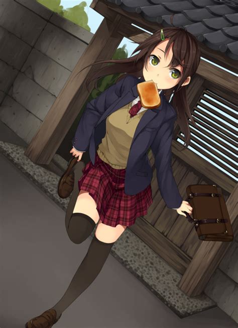Safebooru 1girl Adjusting Clothes Adjusting Shoe Bag Black Legwear
