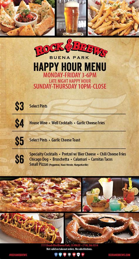Rock And Brews Menu Oc Restaurant Guides