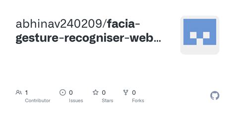 github abhinav240209 facia gesture recogniser web app